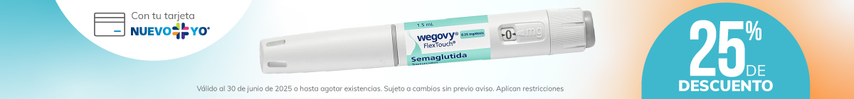 Wegovy FlexTouch 0.25 mg (semaglutida) es un medicamento inyectable que se utiliza para bajar de ...